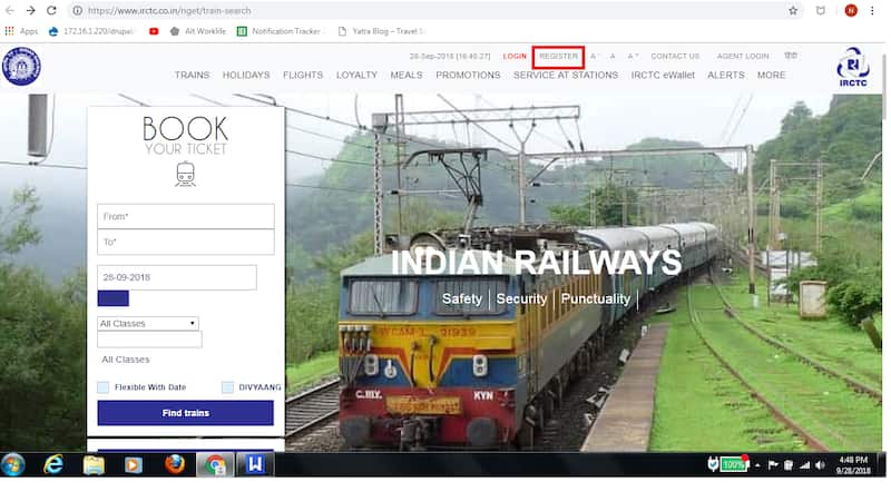 IRCTC Registration Step 1 & 2