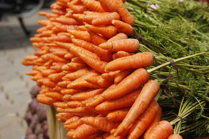 Fresh carrots in Ooty's Main Bazaar