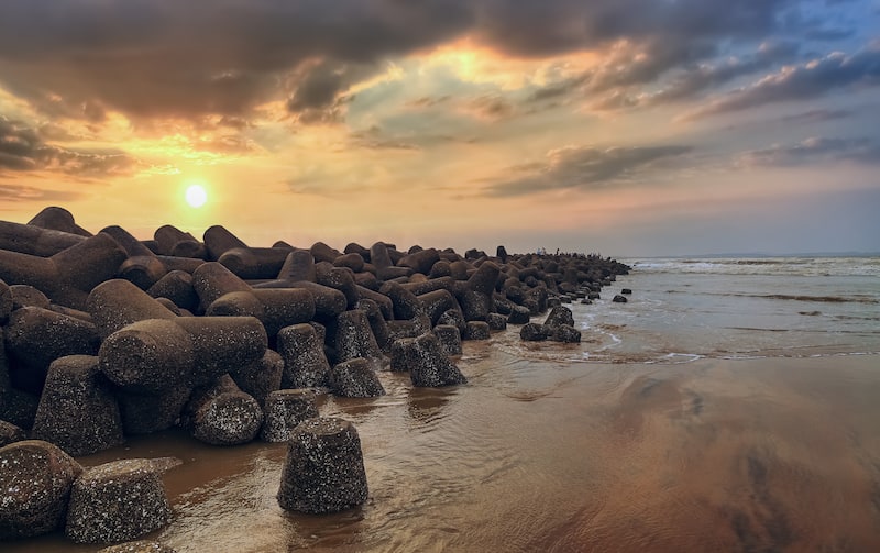 Digha Beach during the sunset